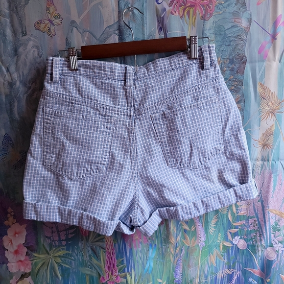 Vintage | Shorts | Vintage Cottagecore Gingham Checked Denim Shorts ...